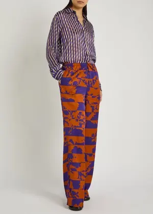 Dries Van Noten Clavelly Striped Devoré Shirt