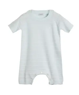 Brunello Cucinelli Striped Knit Shorties - Sky Blue