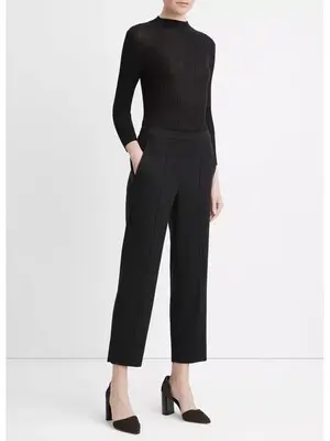 Vince Flannel Mid-rise Easy Pull-on Pants