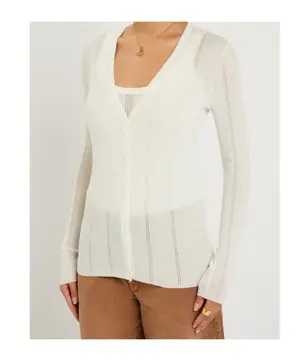 Gabriela Hearst Lillian Pointelle Wool Cardigan