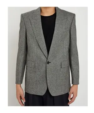 Saint Laurent Checked Wool Blazer