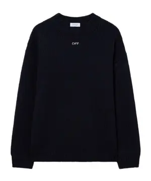Off-White Maxi Arrow Embroidered Knit Crewneck