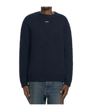 Off-White Maxi Arrow Embroidered Knit Crewneck