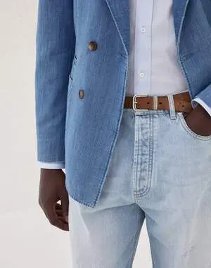 Brunello Cucinelli Pattern Engraved Buckle Belt