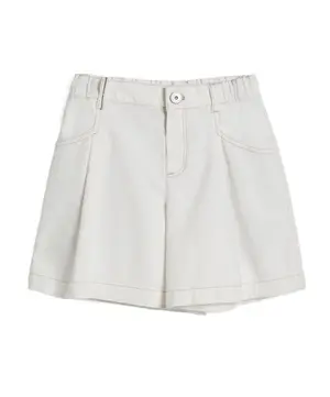 Brunello Cucinelli Pleated Wide-leg Denim Shorts
