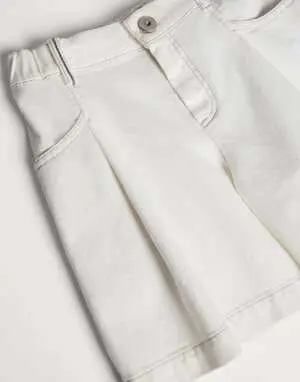 Brunello Cucinelli Pleated Wide-leg Denim Shorts