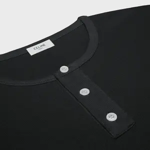 Celine Long Sleeved T-shirt In Ribbed Cotton Jersey