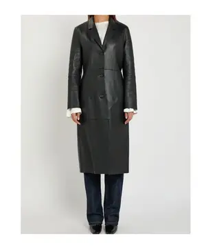 TOTEME Button-down Leather Trench Coat