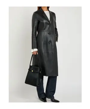TOTEME Button-down Leather Trench Coat