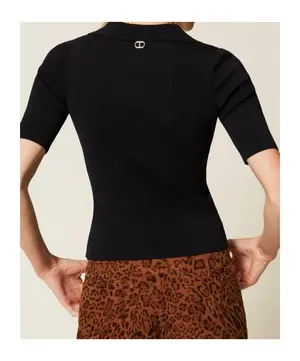 TWINSET Embellished Button Polo Shirt