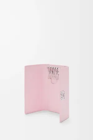 Loewe Anagram Key Case In Pebble Grained Calfskin