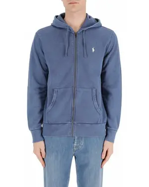 Polo Ralph Lauren Embroidered Pony Zip-up Hoodie - Blue