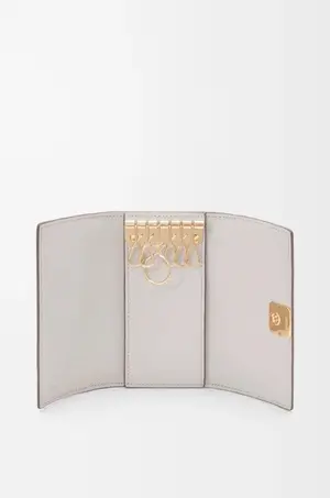 Loewe Anagram Key Case In Pebble Grained Calfskin