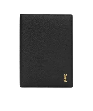Saint Laurent Tiny Cassandre Passport Case - Black