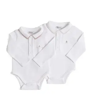 Brunello Cucinelli Baby Bernie Bodysuit Set - White