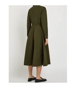 Moncler Drawstring Poplin Midi Shirt Dress