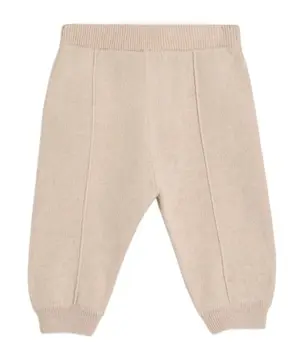 Brunello Cucinelli Knitted Bear-embroidered Trousers - Beige