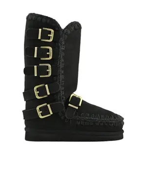 Mou Eskimo Buckle Strap Boots - Black