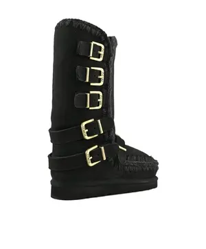 Mou Eskimo Buckle Strap Boots - Black