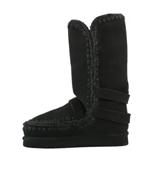 Mou Eskimo Buckle Strap Boots - Black