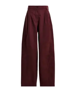 Essentiel Antwerp Tapered Cotton Pants With Twisted Seams - Deep Red