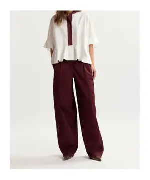 Essentiel Antwerp Tapered Cotton Pants With Twisted Seams