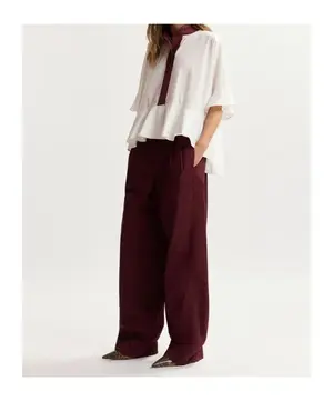 Essentiel Antwerp Tapered Cotton Pants With Twisted Seams