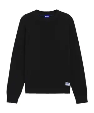 Hugo Boss Rib-knit Sweater In Cotton - Black
