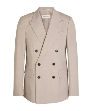 Dries Van Noten Barry Double-breasted Woven Blazer - Nude