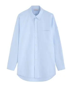 Moncler Logo-appliquéd Cotton Shirt - Blue