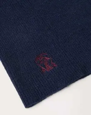 Brunello Cucinelli Logo Embroidered Cashmere Scarf