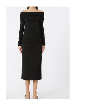 Max Mara Draped Off-shoulder Midi Dress