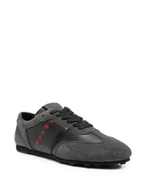 Marni Panelled Logo Embroidered Sneakers
