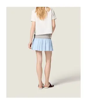 Miu Miu Jersey And Poplin Skirt - Blue