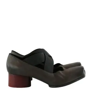 UMA WANG Square-toe Ballet Flats - Brown/red