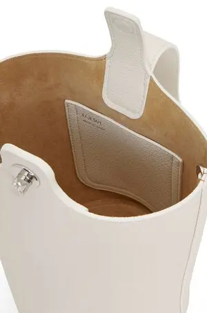 Loewe Mini Pebble Bucket Bag In Soft Grained Calfskin - Nude
