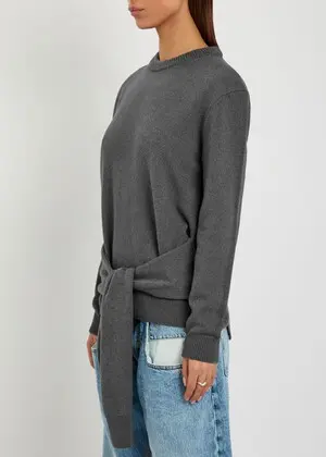J.W.ANDERSON Waist Tie Wool-blend Jumper - Black