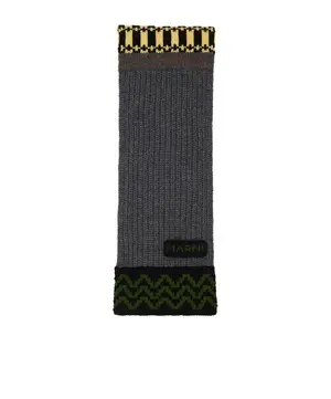 Marni Geometric-pattern Ribbed Scarf