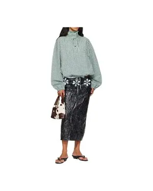Marni Checked High Neck Blouse