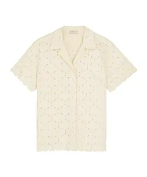 Moncler Embroidered Cotton-blend Shirt - White