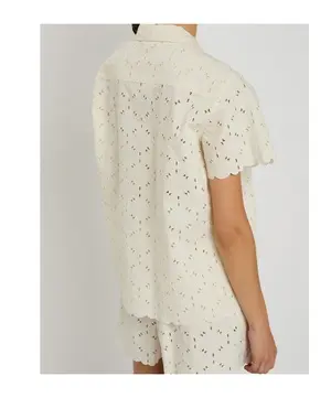 Moncler Embroidered Cotton-blend Shirt - White