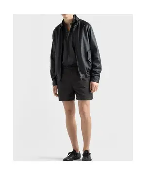 Prada Nappa Leather Zip-up Jacket With Stand Collar
