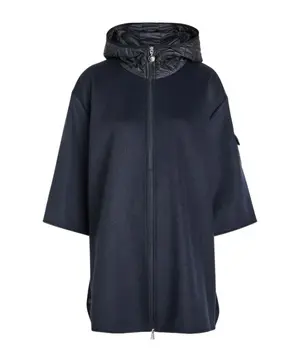 Moncler Hooded Cape Coat - Black