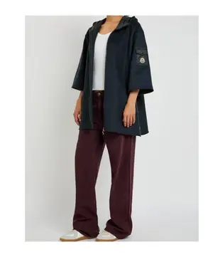 Moncler Hooded Shell And Wool-blend Cape Coat