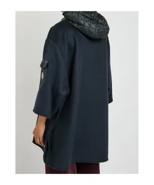 Moncler Hooded Shell And Wool-blend Cape Coat