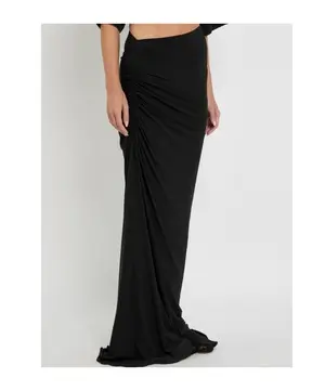 Alaïa Ruched Stretch-mesh Maxi Skirt