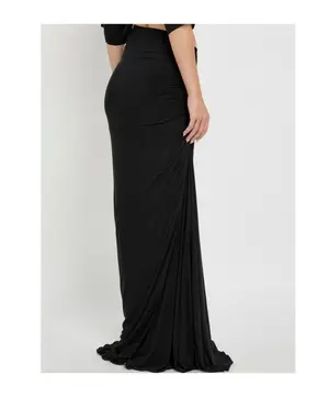 Alaïa Ruched Stretch-mesh Maxi Skirt