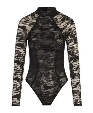 DIESEL® Long-sleeve High-neck Bodysuit - Black