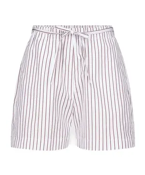 Loulou De Saison Striped Drawstring Shorts - White/red