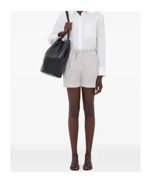 Loulou De Saison Striped Drawstring Shorts - White/red